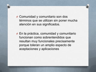El Concepto de Comunidad | PPTX