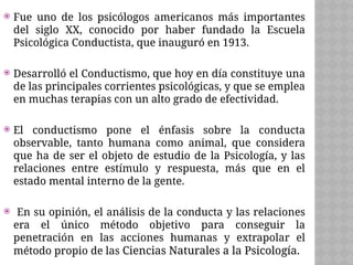EL_CONDUCTISMO DE SKINNER Y WATSON. APORTES Y CRITICAS | PPTX