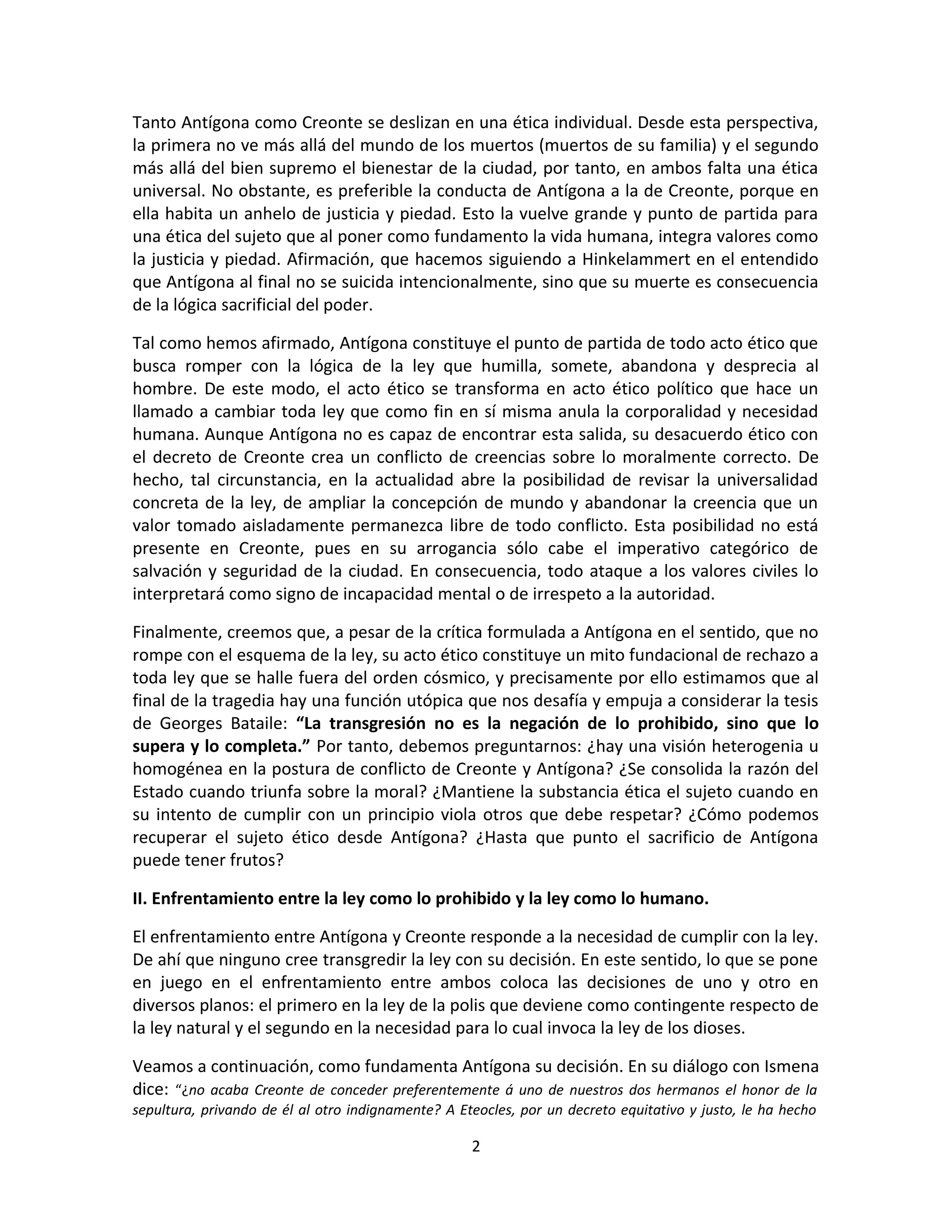El conflicto tragico entre antigona y creonte. | PDF