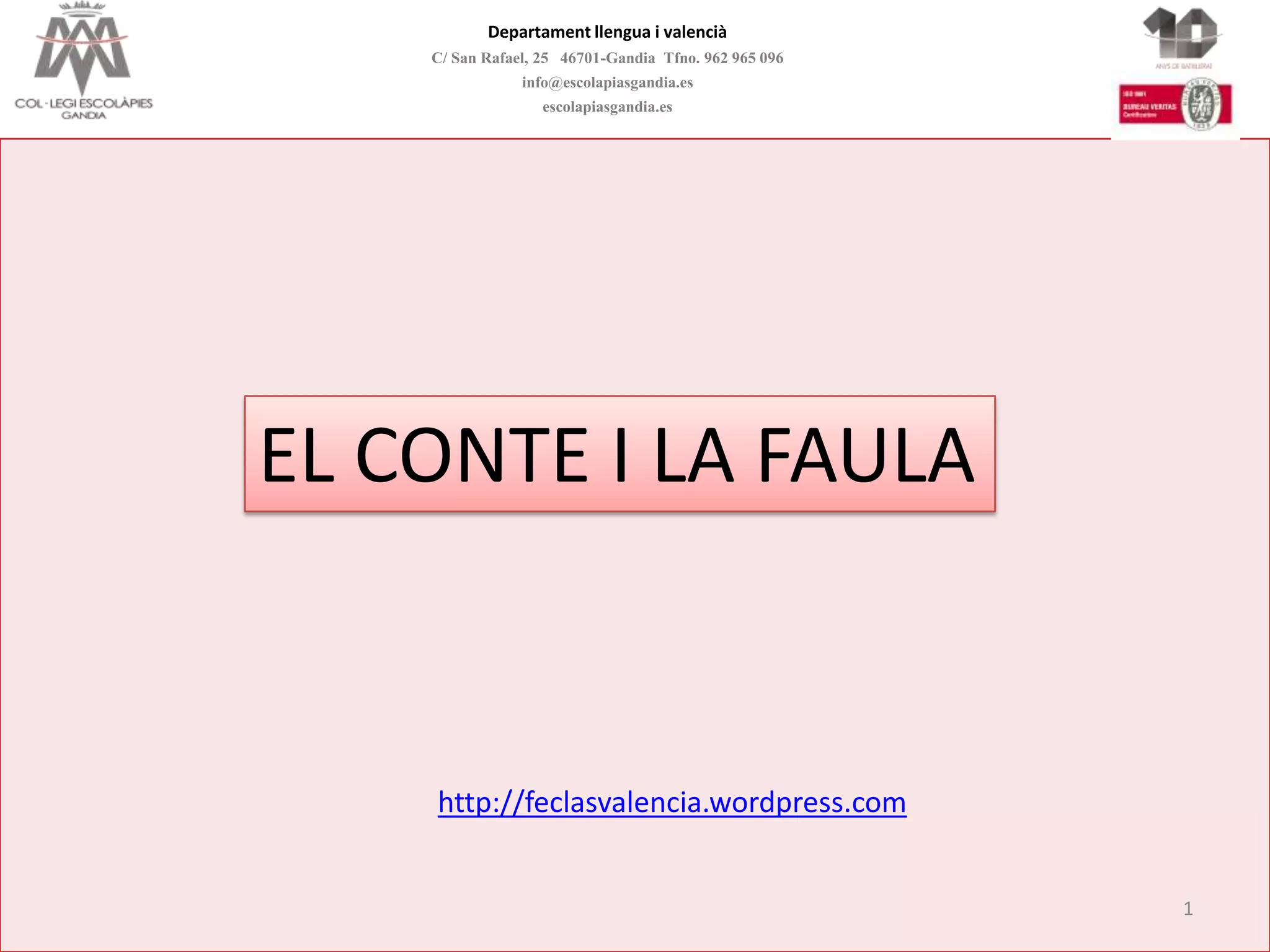 El conte i la faula | PPTX