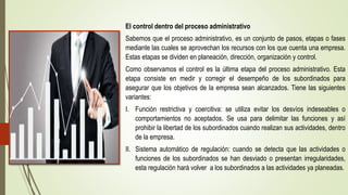 El control dentro del proceso administrativo | PPTX