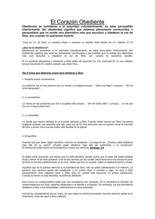 El corazón obediente | DOCX