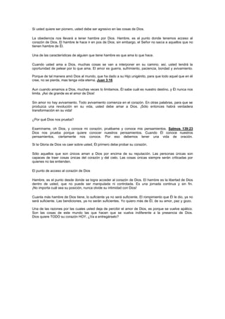 El corazón obediente | DOCX