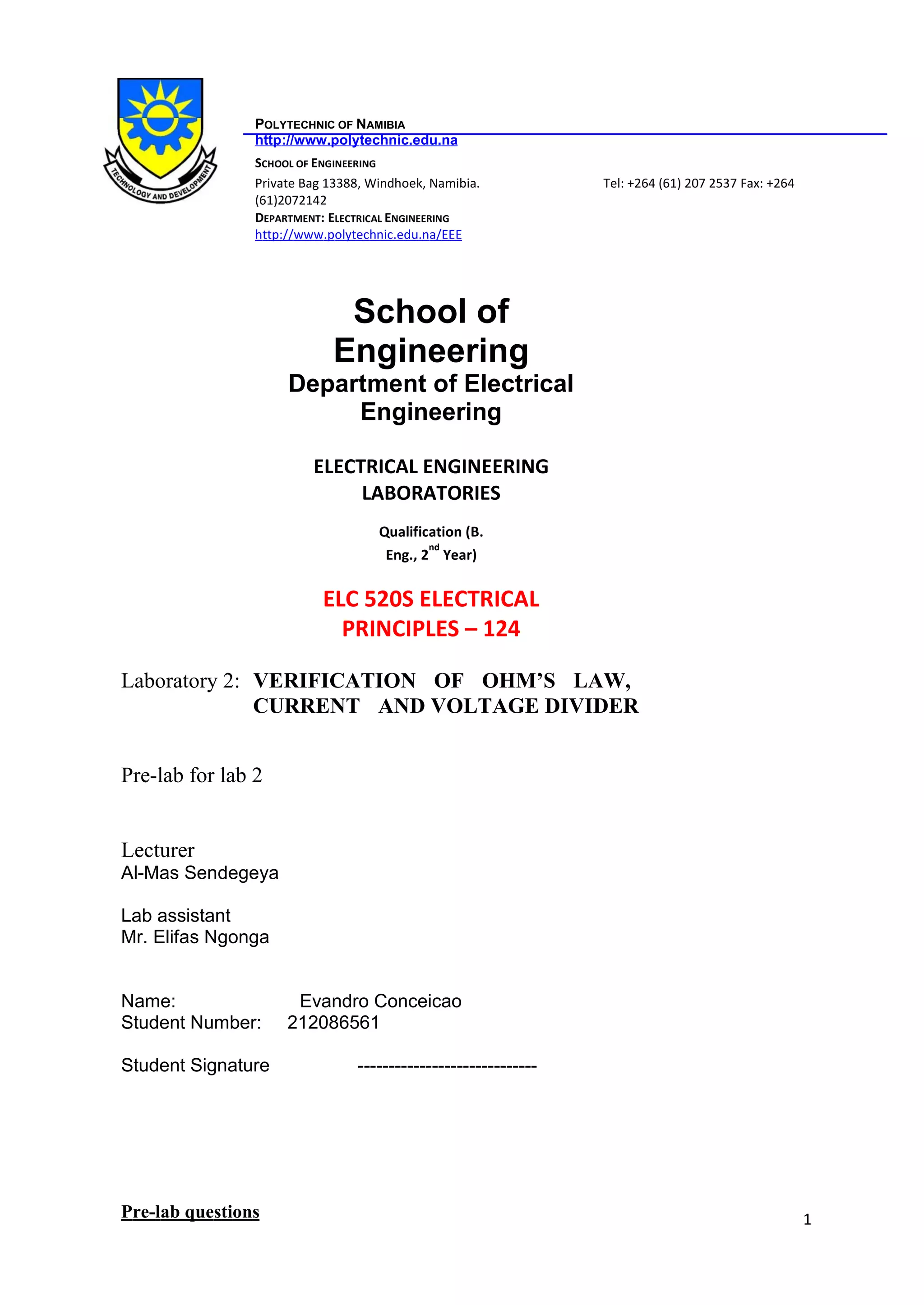 Elc pre lab 2 complete | DOC