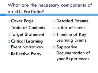ELC Process | PDF | Undergraduate Education | College Education
