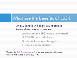 ELC Process | PDF | Undergraduate Education | College Education