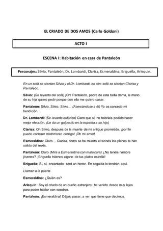 El criado de dos amos | DOCX