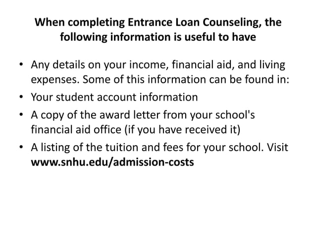 Guide to Entrance Loan Counseling | PPTX | Student Loans | Personal Debt