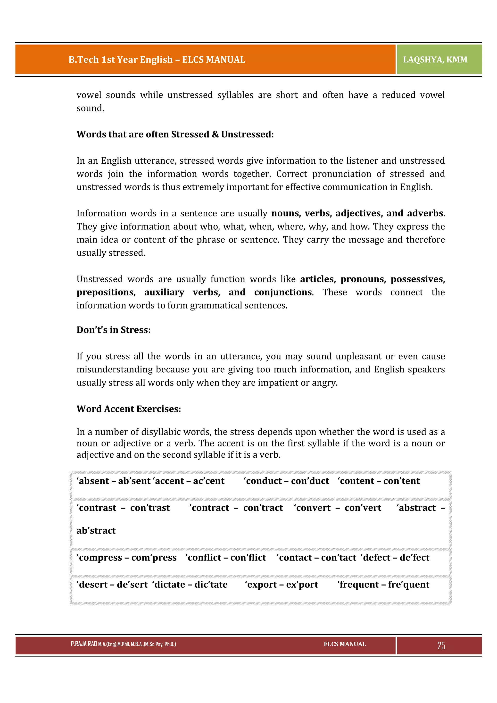 English Language Communication Skills Lab Manual (R13) by Raja Rao ...