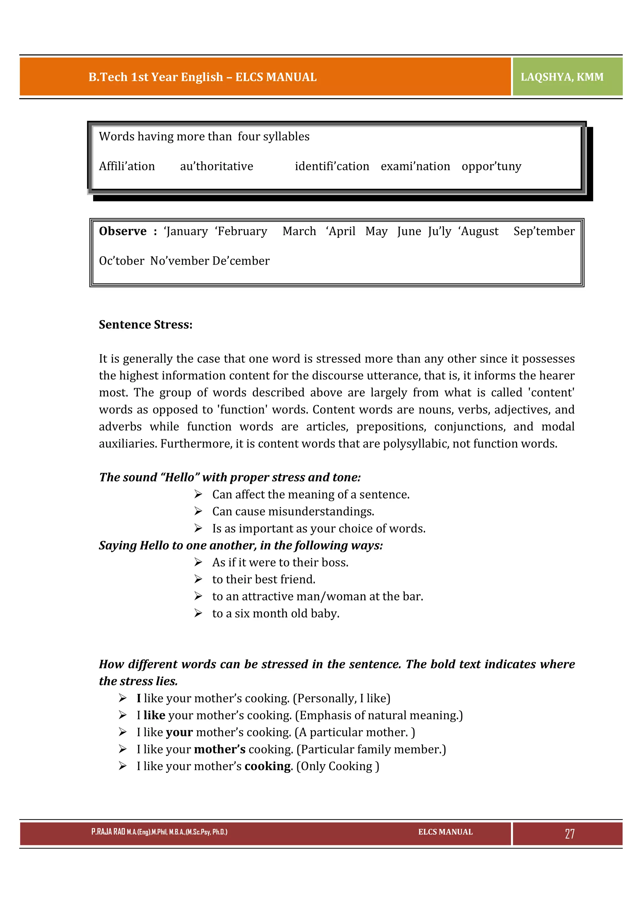 English Language Communication Skills Lab Manual (R13) by Raja Rao ...