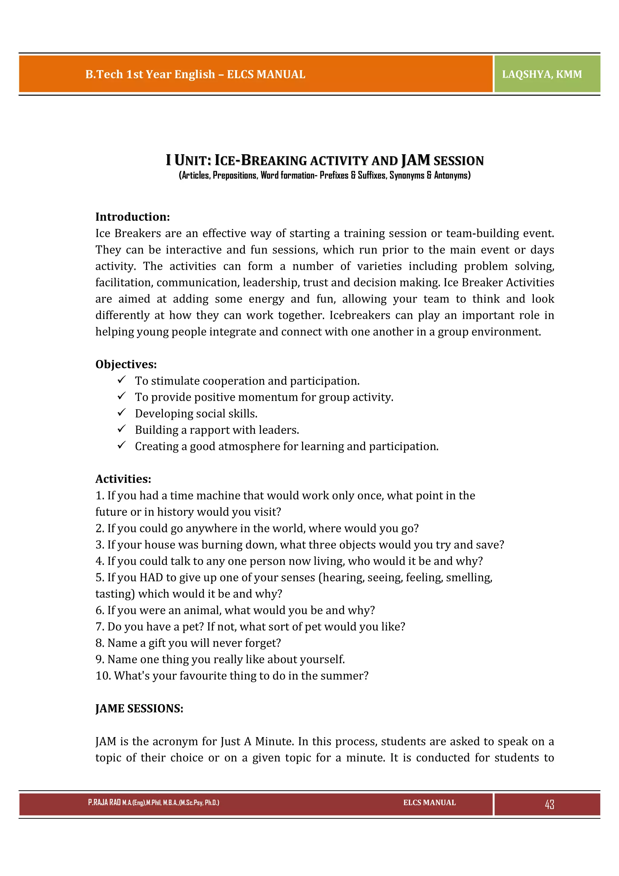 English Language Communication Skills Lab Manual (R13) by Raja Rao ...