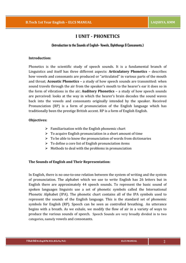 English Language Communication Skills Lab Manual (R13) by Raja Rao ...