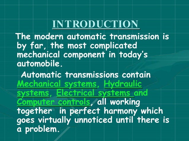 Electronic control of automatic transmission | PPTX | Auto Technology ...