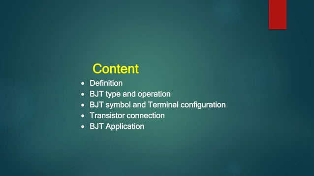 Introduction of BJT and FET and their difference pptx | PPTX