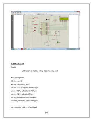 Electronic voting machine using mcu 89s52 | DOCX