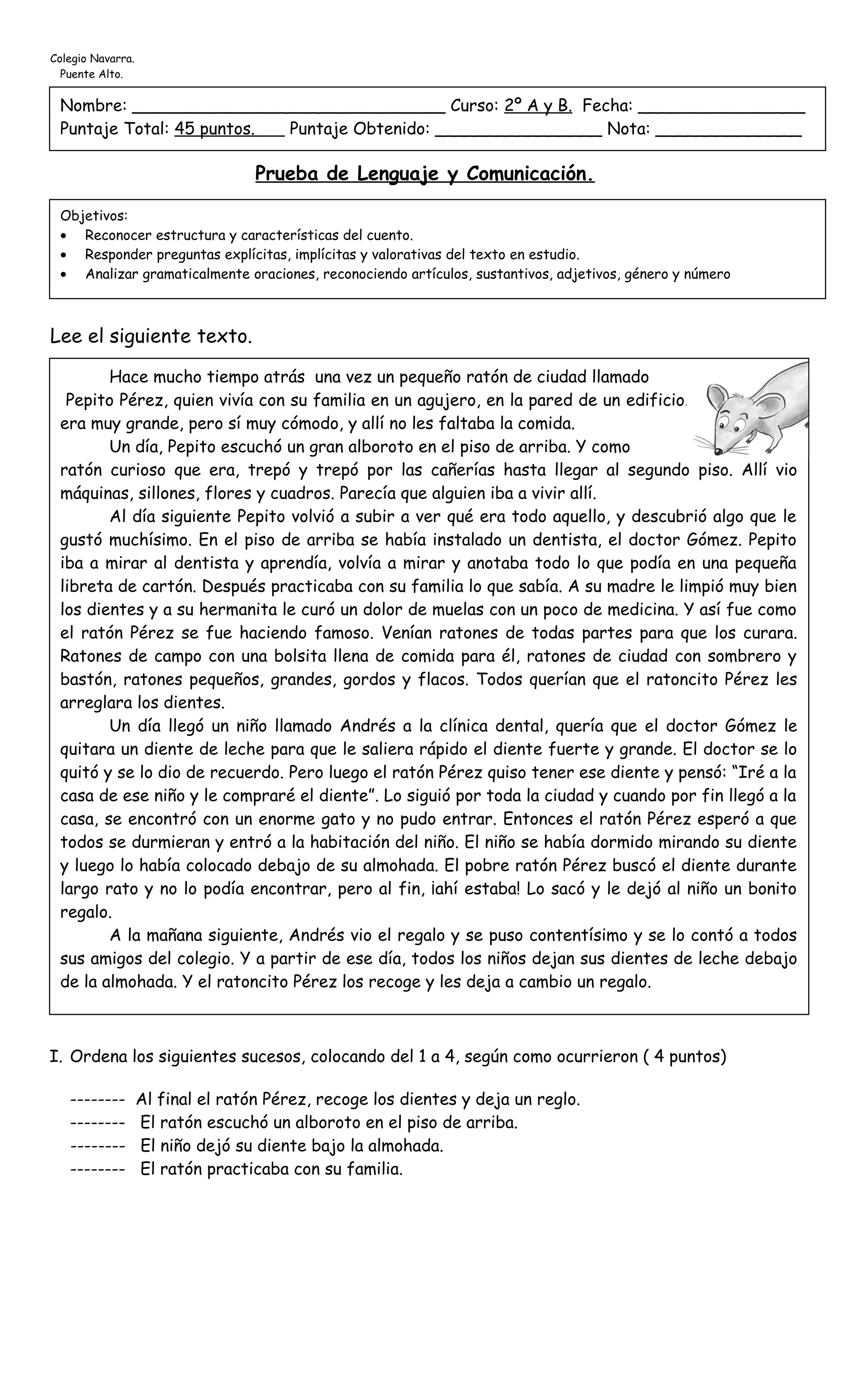 E l cuento adjetivos | DOC