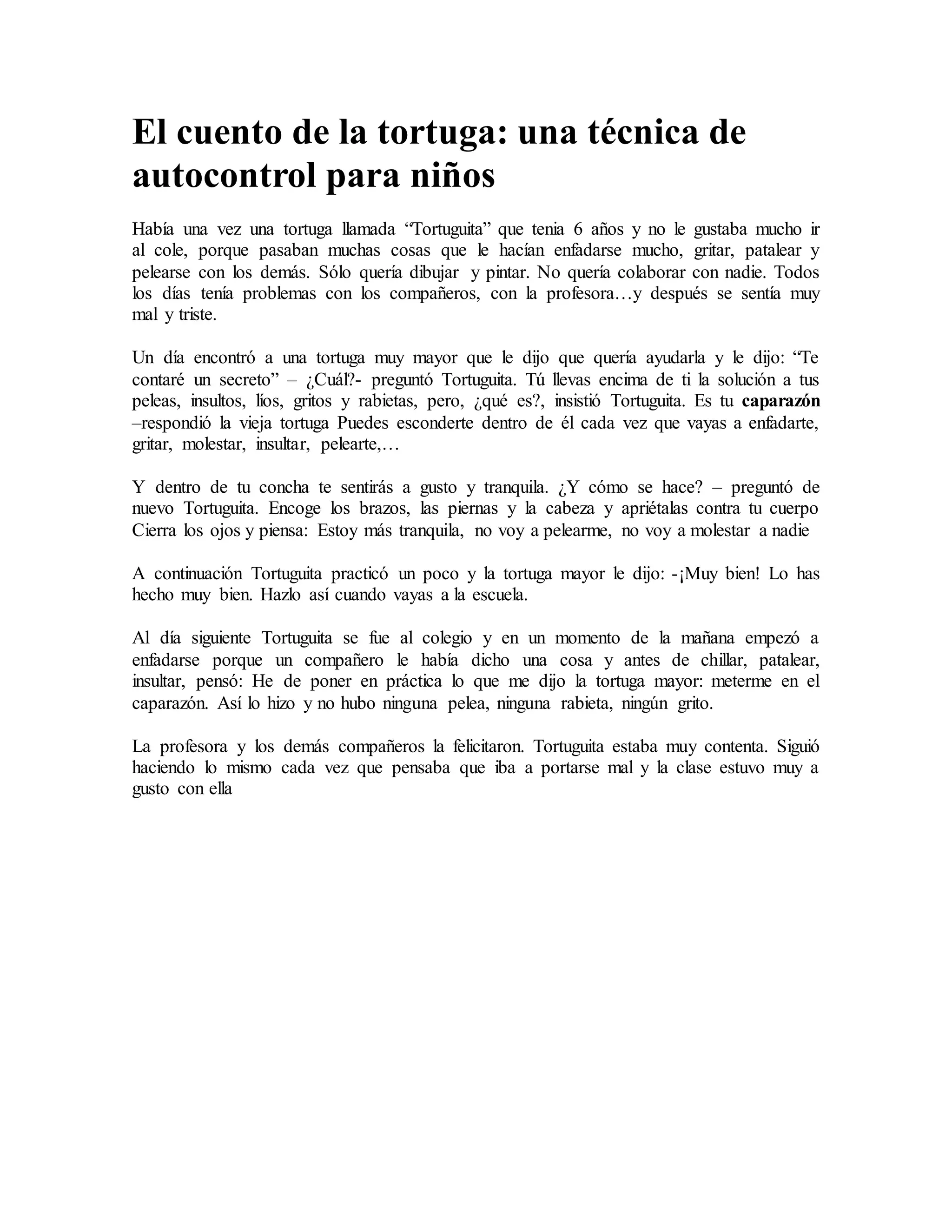 El cuento de la tortuga | PDF