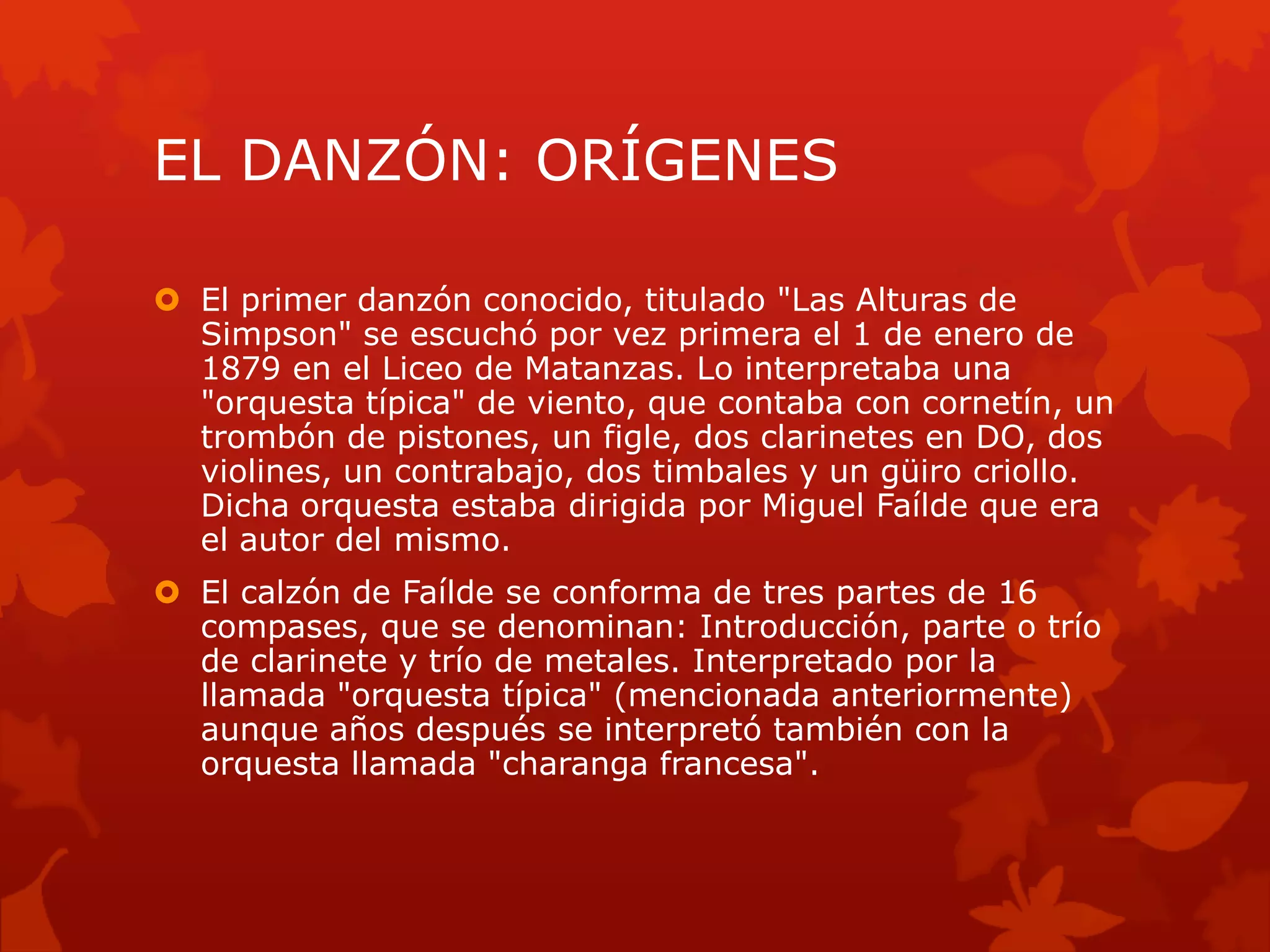 El danzón como género musical. alejandro osvaldo patrizio | PPT