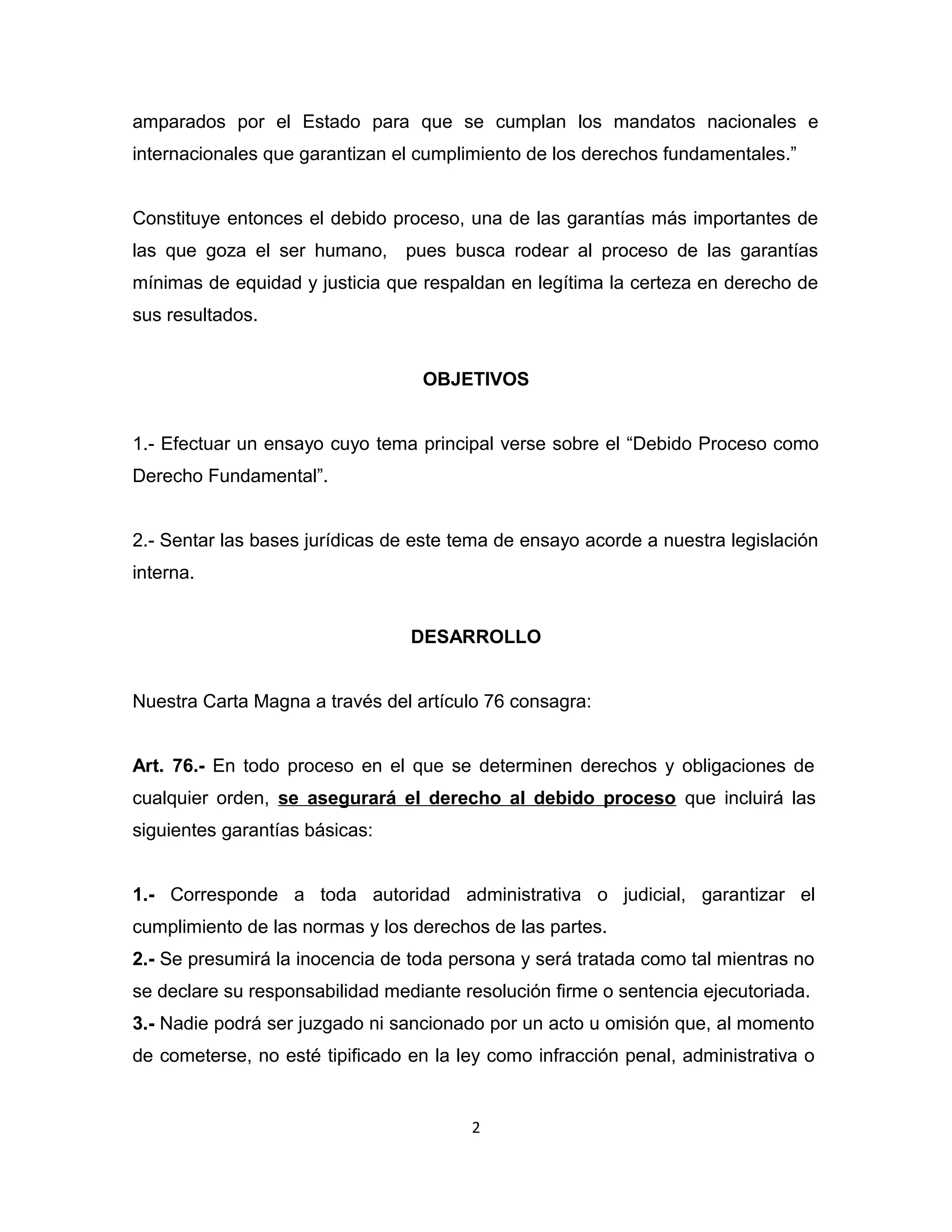 El debido proceso como derecho fundamental | PDF