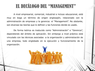 EL DECÁLOGO DEL MANAGEMENT | PPSX