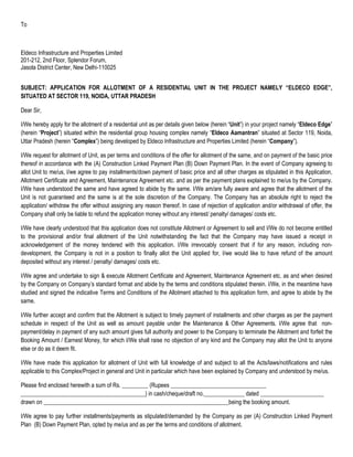 Eldeco Edge Sector 119 Noida Application Form Location Map Floor Plan ...