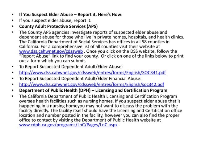 Elder abuse hotline | PPTX | Debated Sensitive Social Issues ...