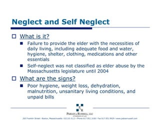 Elder Abuse: What the signs are and what can be done? | PPTX