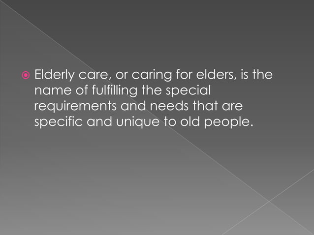 Elder care | PPT