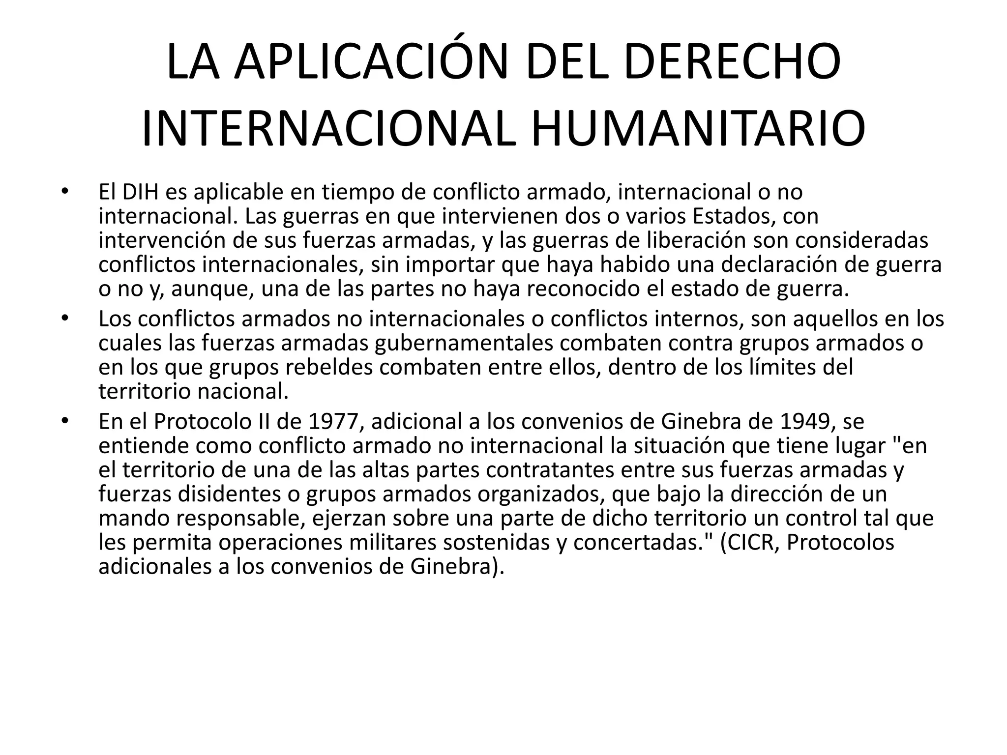 El derecho internacional humanitario | PPTX