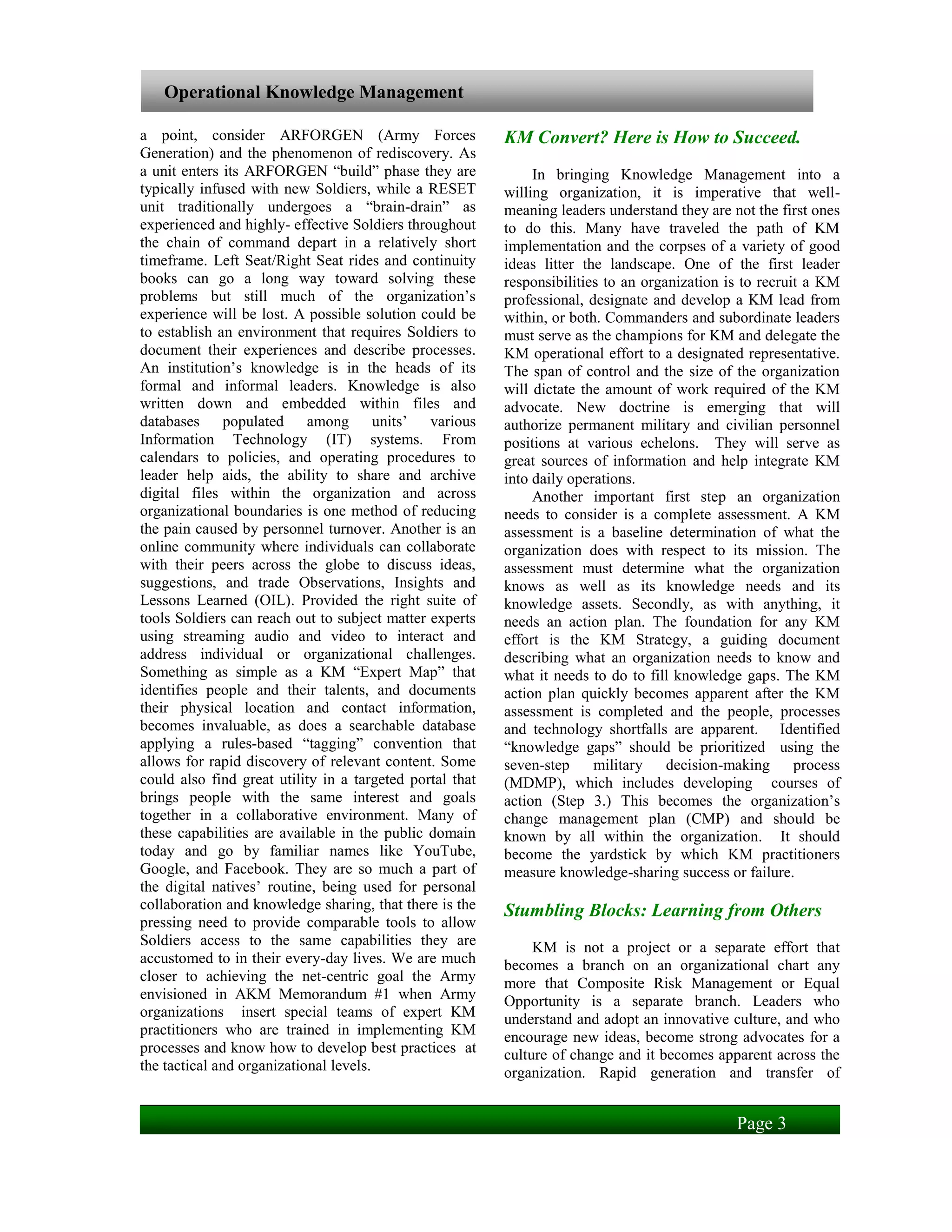 White Paper - Operational Knowledge Management | PDF