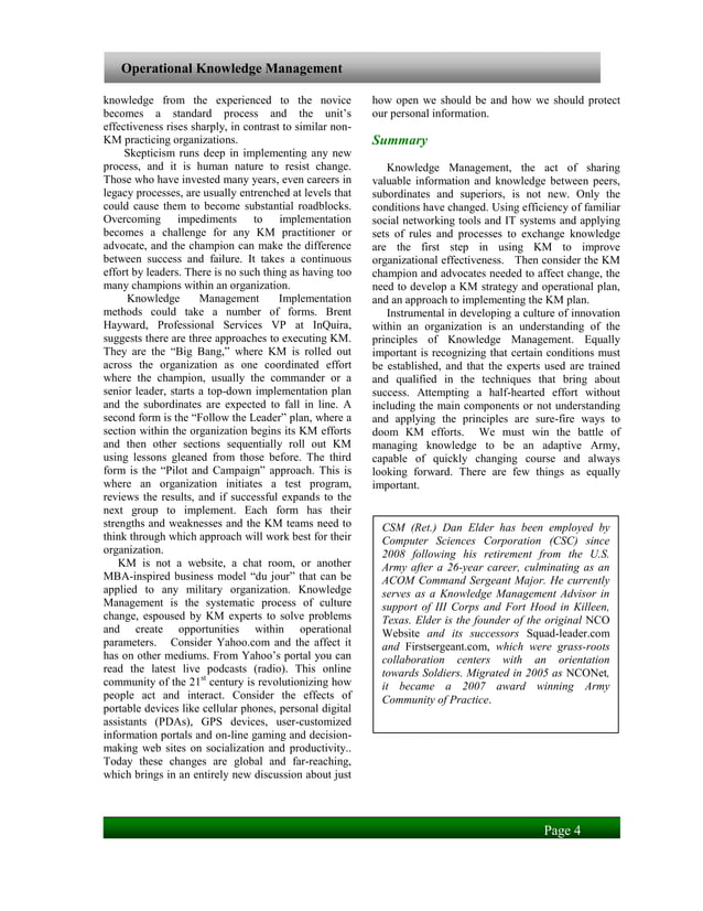 White Paper - Operational Knowledge Management | PDF