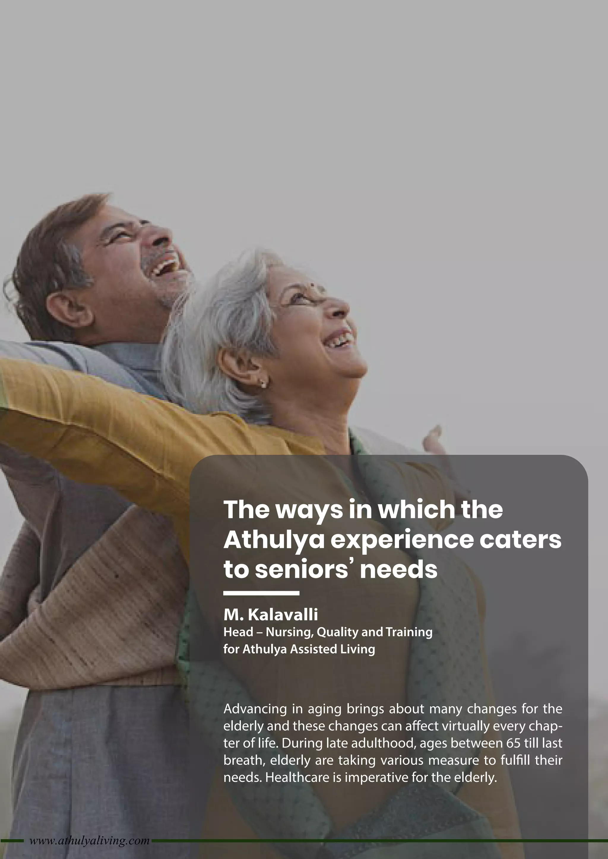 Elderly Needs - December 2018 Newsletter Edition | Athulya Assisted L…