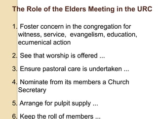 Elders' Development 1b Functions of Elders in the URC | PPTX