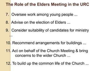 Elders' Development 1b Functions of Elders in the URC | PPT