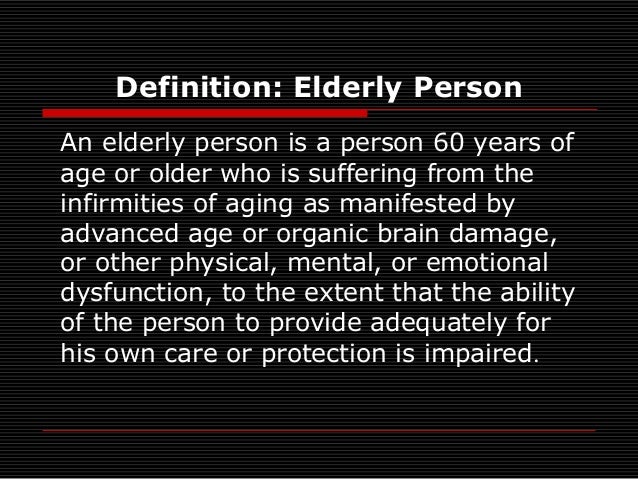 Elderly Meaning