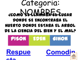 El desafio: Juego - Genesis y Éxodo - mes de la biblia | PPTX