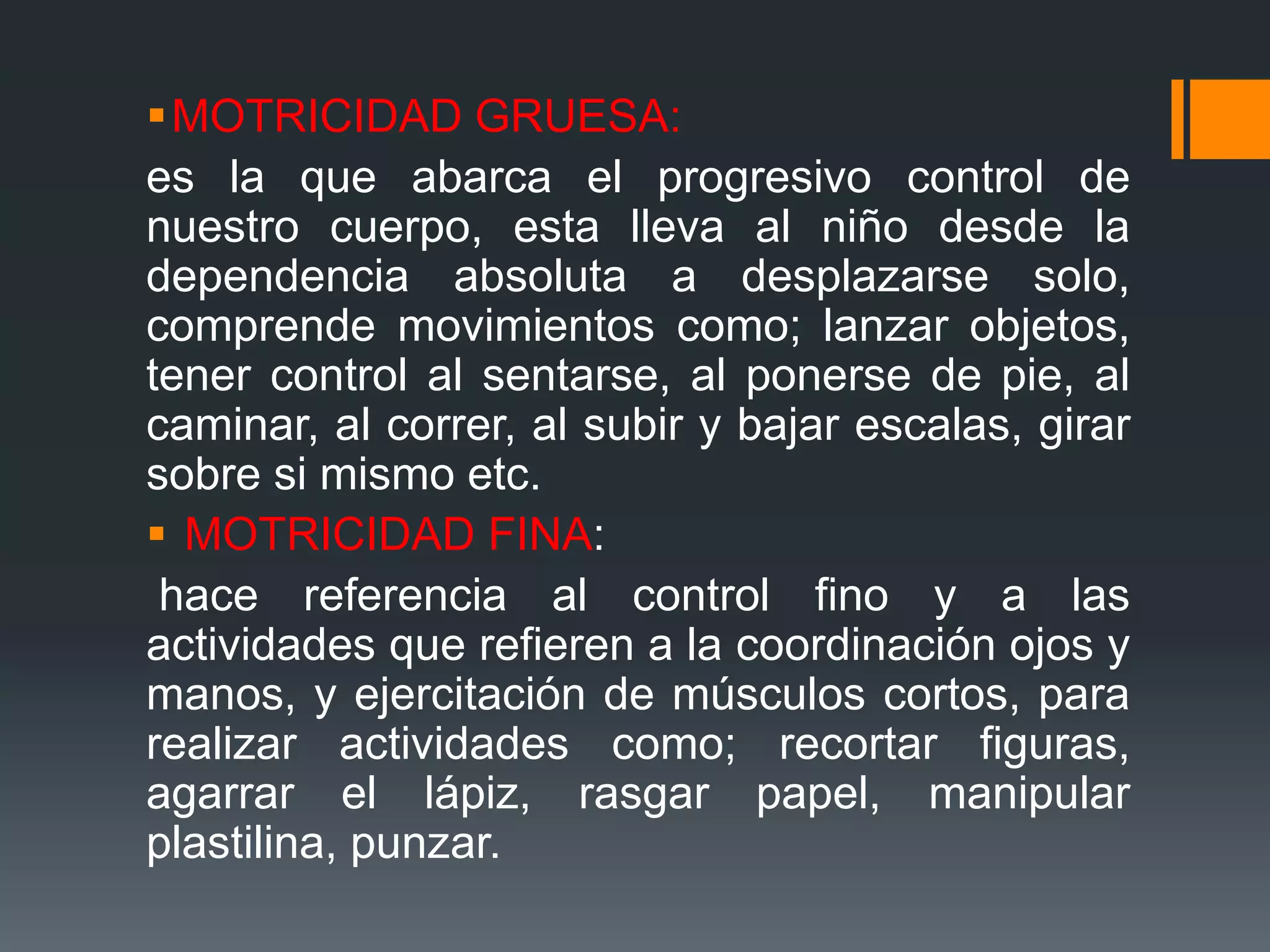 El desarrollo de la motricidad fina y gruesa en los niños de preescolar ...