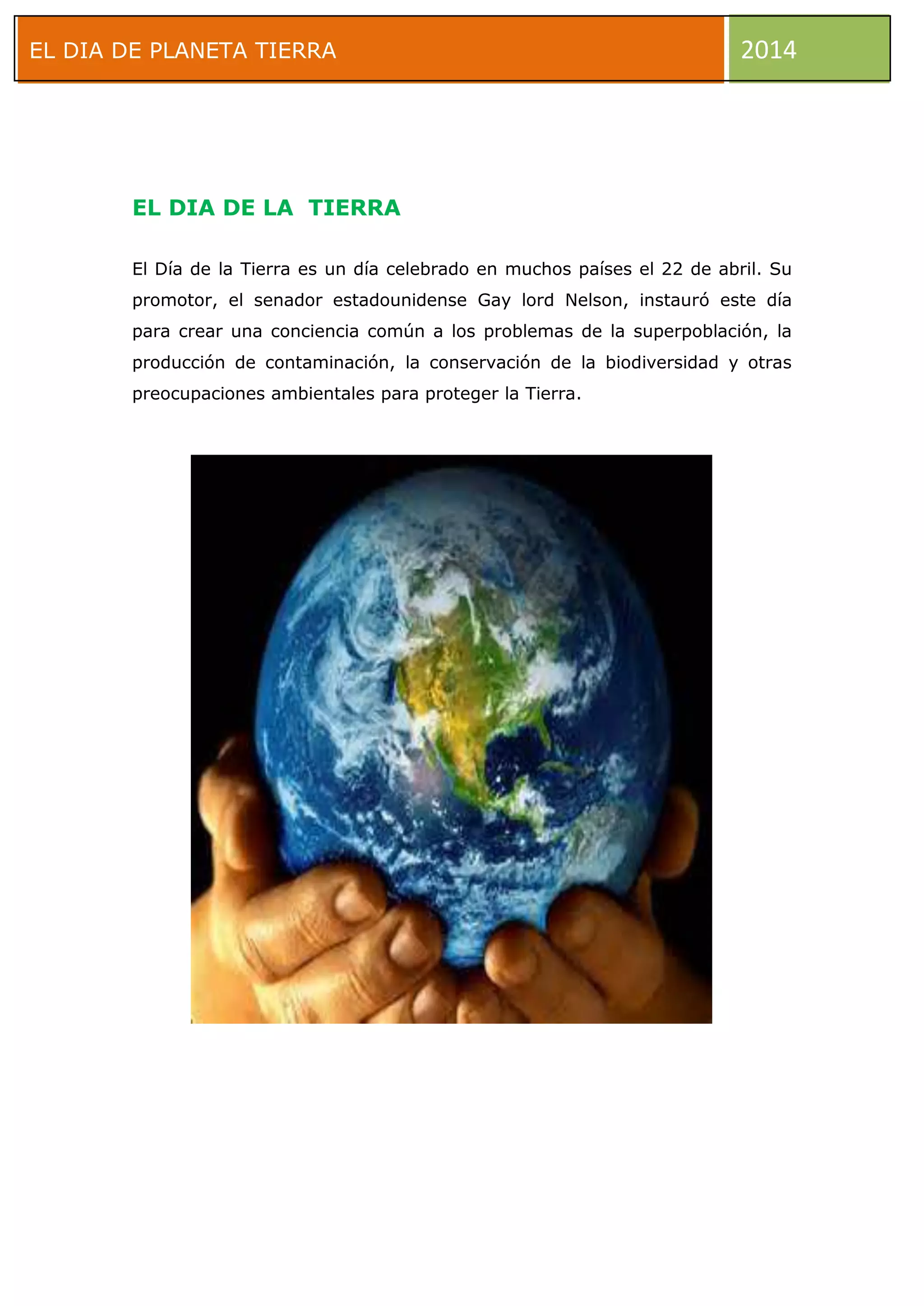 Día del Planeta Tierra | DOCX