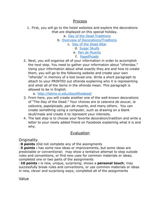 El dia de los muertos webquest | DOCX