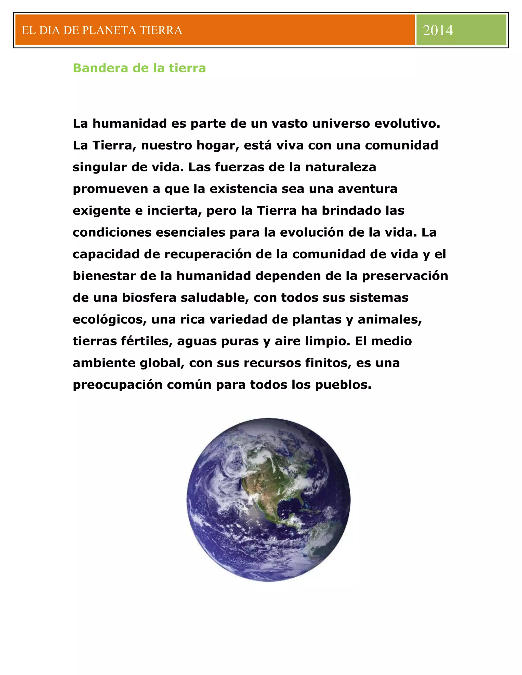 El dia del planeta tierra | PDF