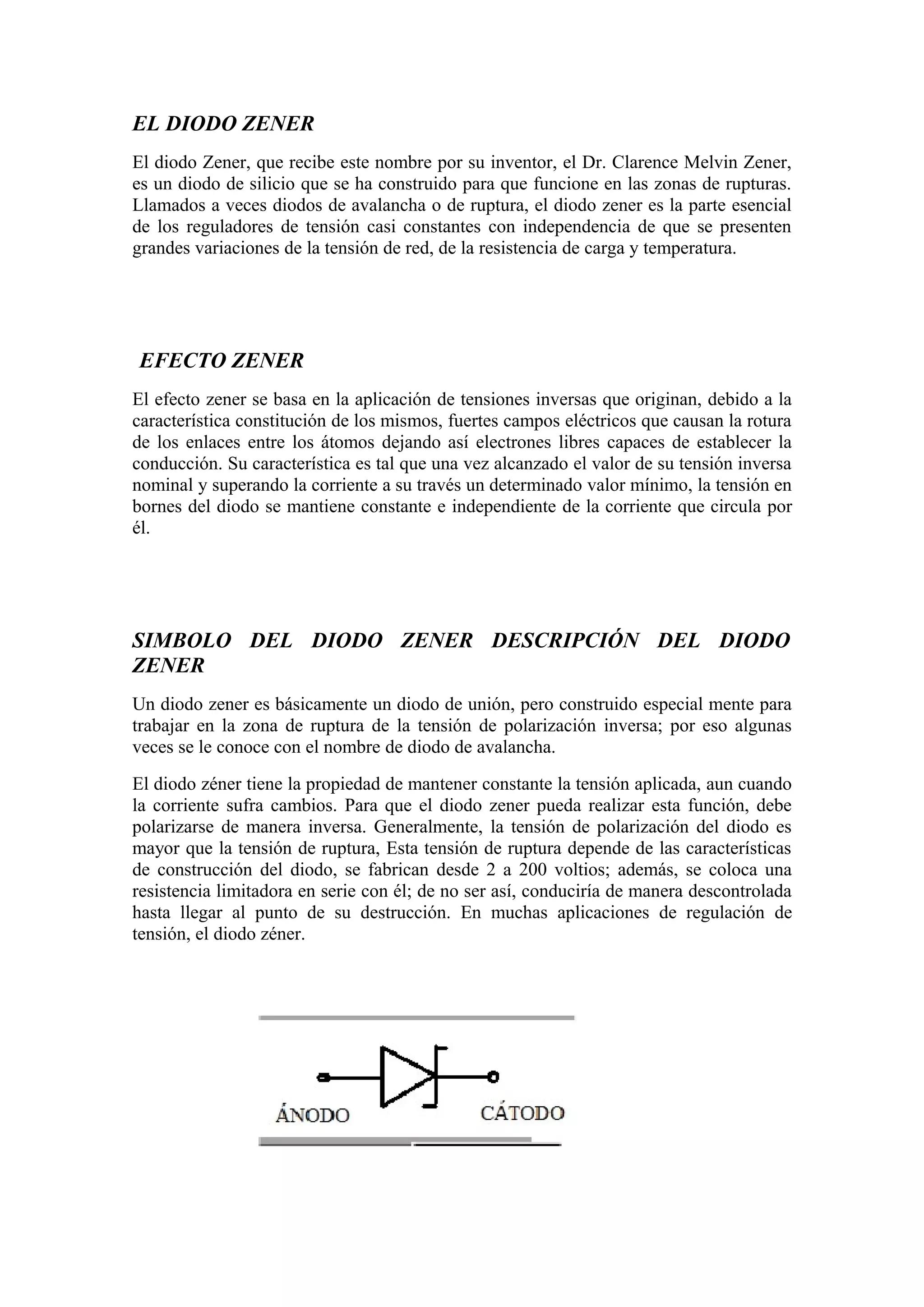 El diodo zener y diodo tunel | DOC