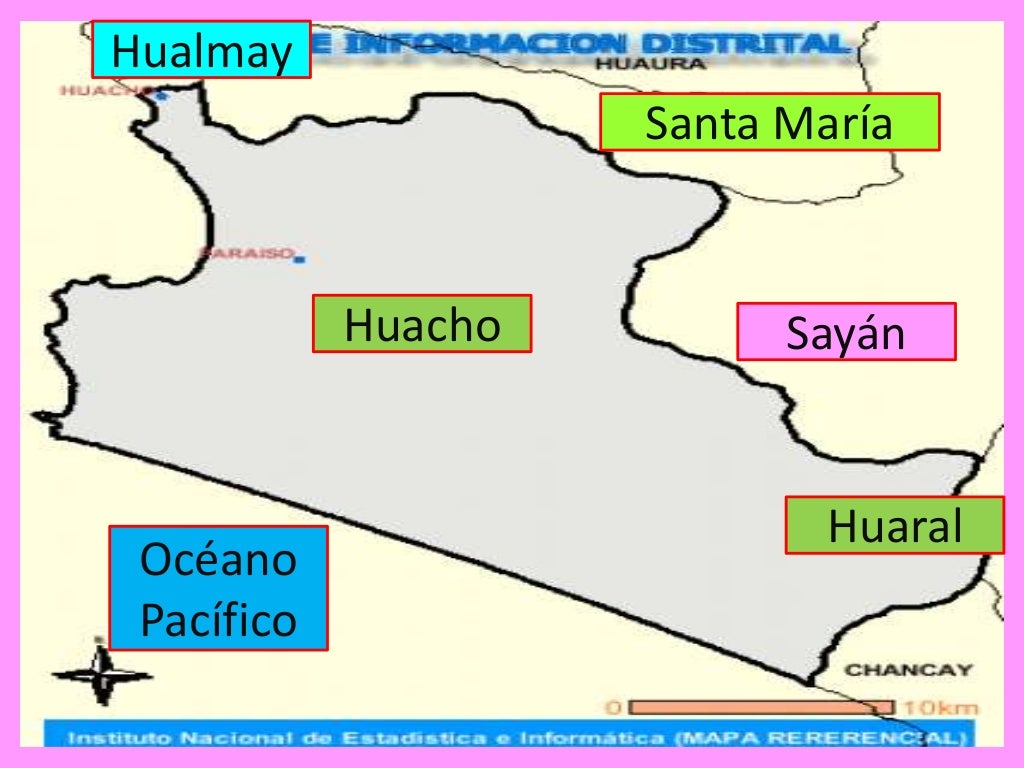 El distrito de huacho limites
