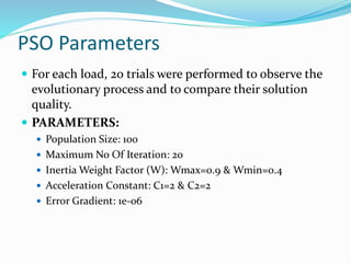ECONOMIC LOAD DISPATCH USING PARTICLE SWARM OPTIMIZATION | PPTX