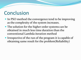 ECONOMIC LOAD DISPATCH USING PARTICLE SWARM OPTIMIZATION | PPTX