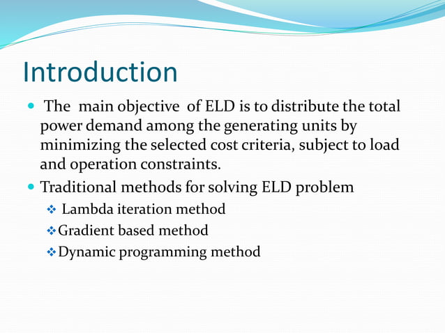 ECONOMIC LOAD DISPATCH USING PARTICLE SWARM OPTIMIZATION | PPTX | Computer Software and ...