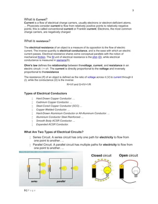 Brief information of Electricity and wiring | PDF