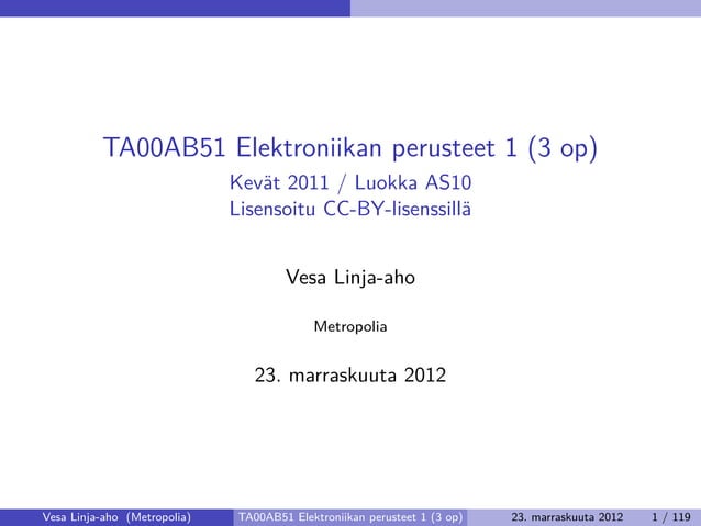 Elektroniikan perusteet 1 | PDF