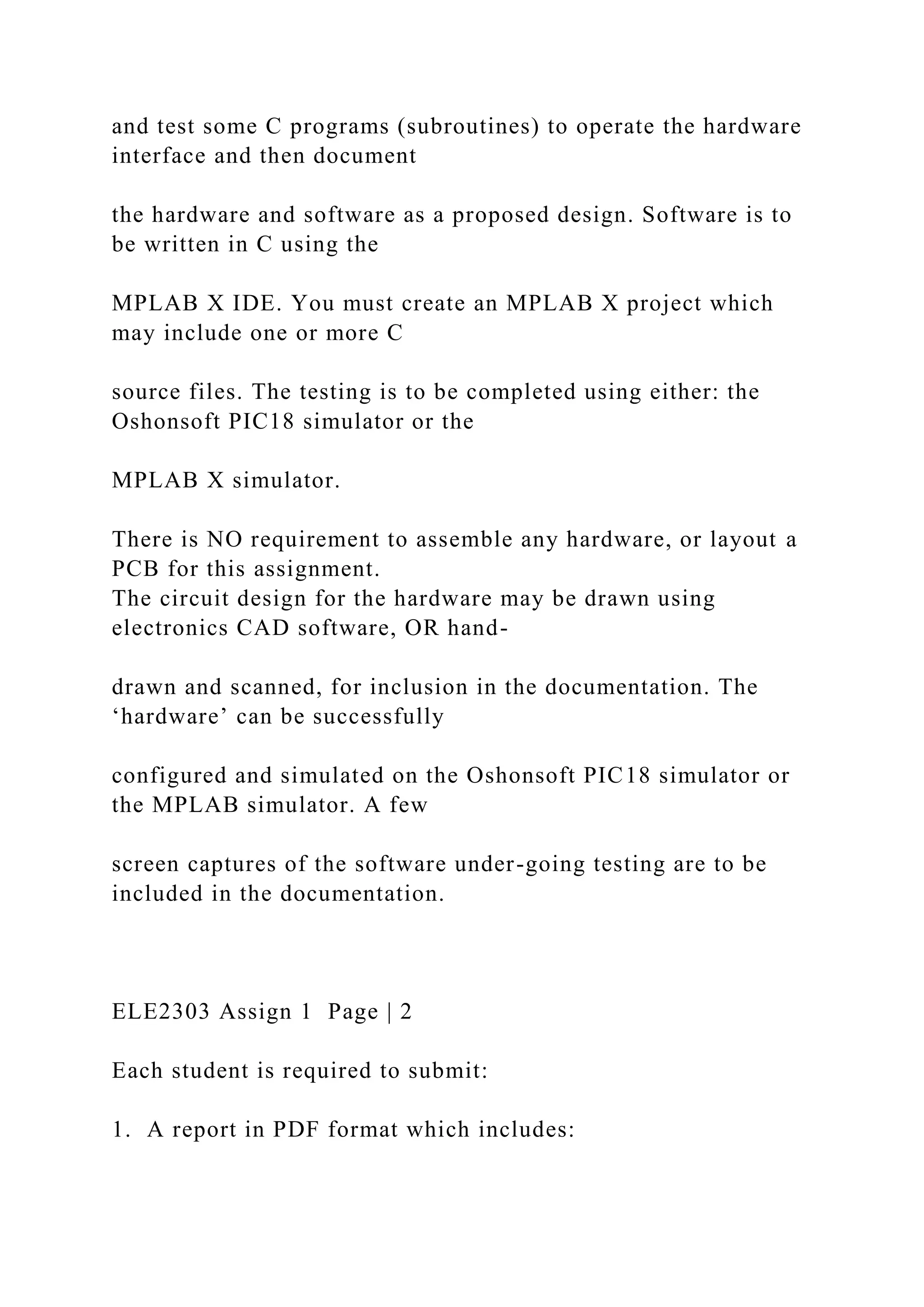 ELE2303 Assign 1 Page 1 ELE2303 Embedded Systems Design.docx