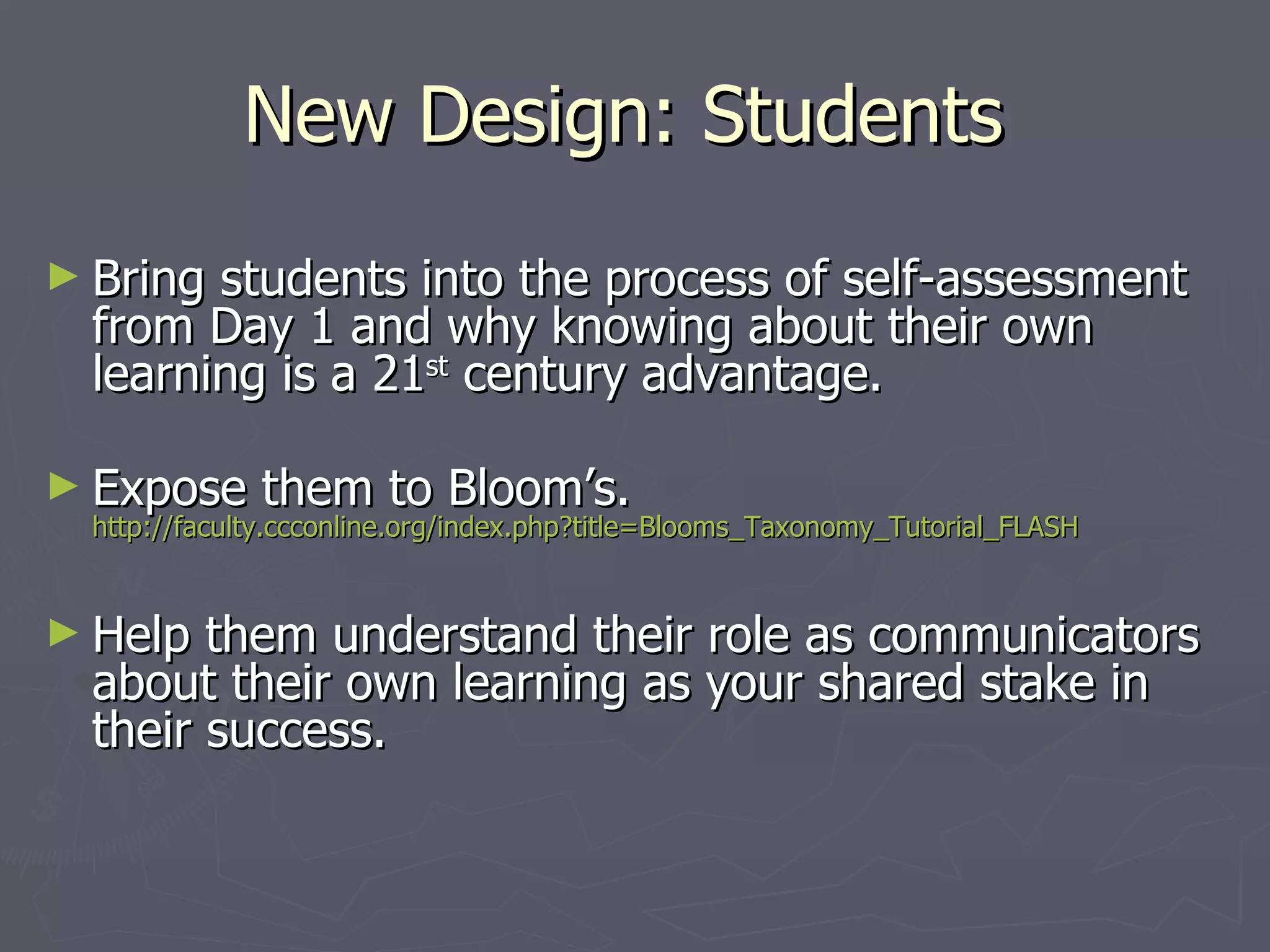 New Designs for Assesssment | PPT