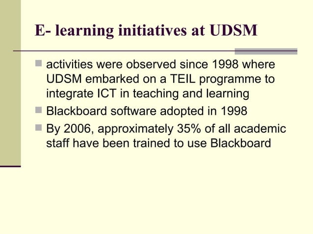 e-Learning At UDSM | PPT